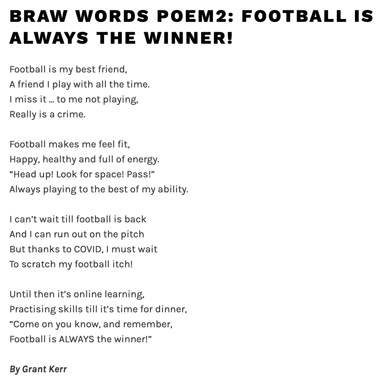 World Home of Football Poetry – The Hampden Collection
